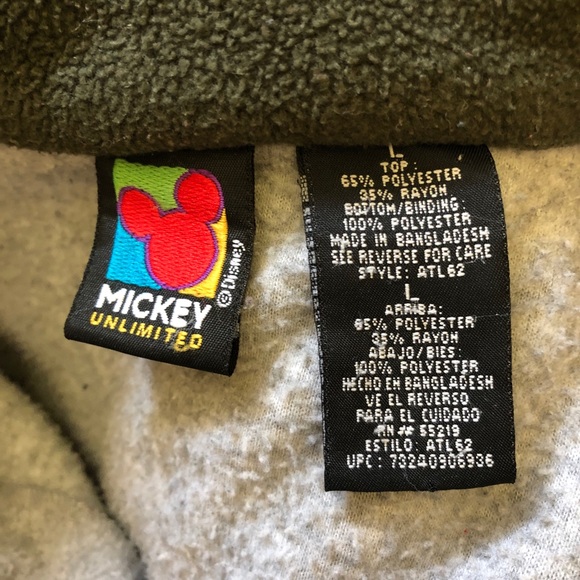 Disney | Shirts | 9s Disney Mickey Mouse Fleece 4 Zip Sweatshirt | Poshmark